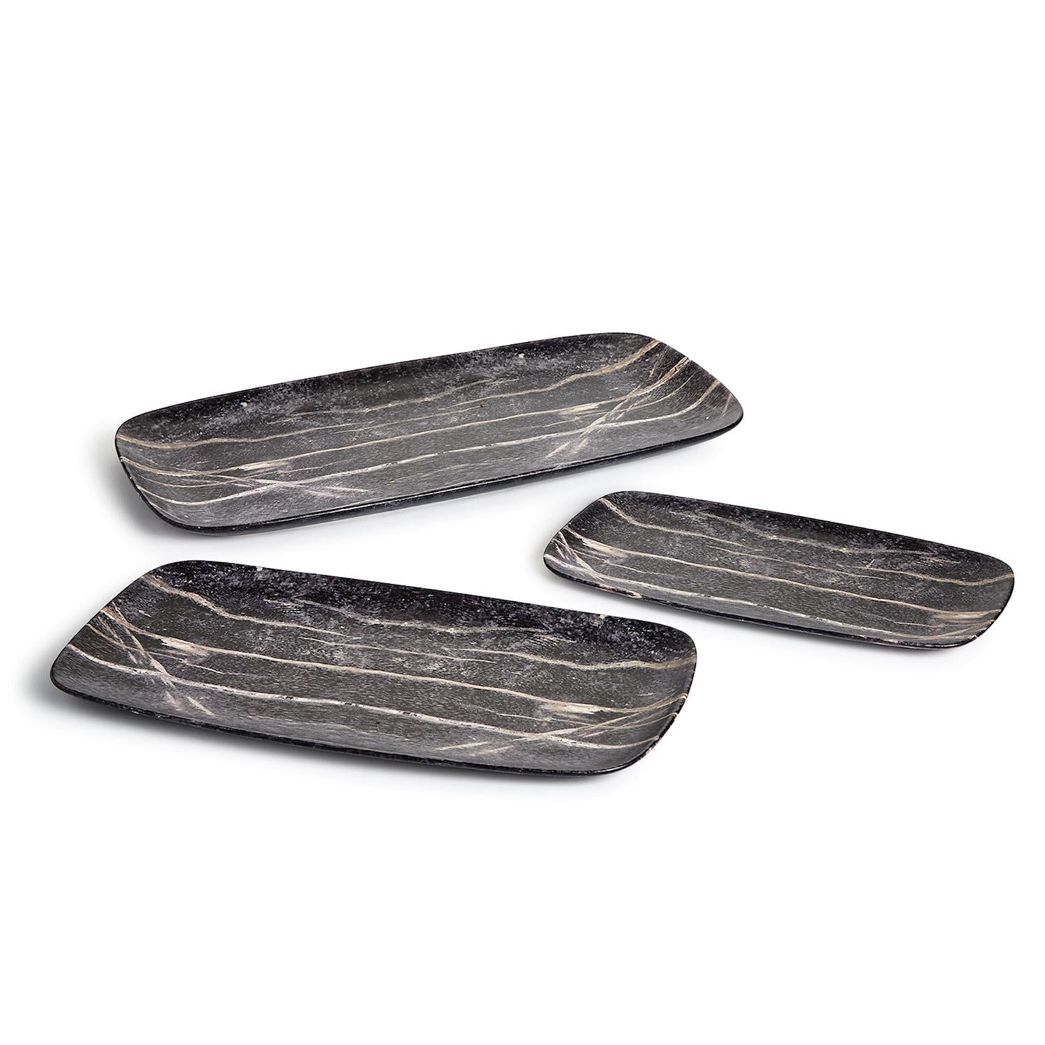 Two's Company S/3 Faux Wood Platter