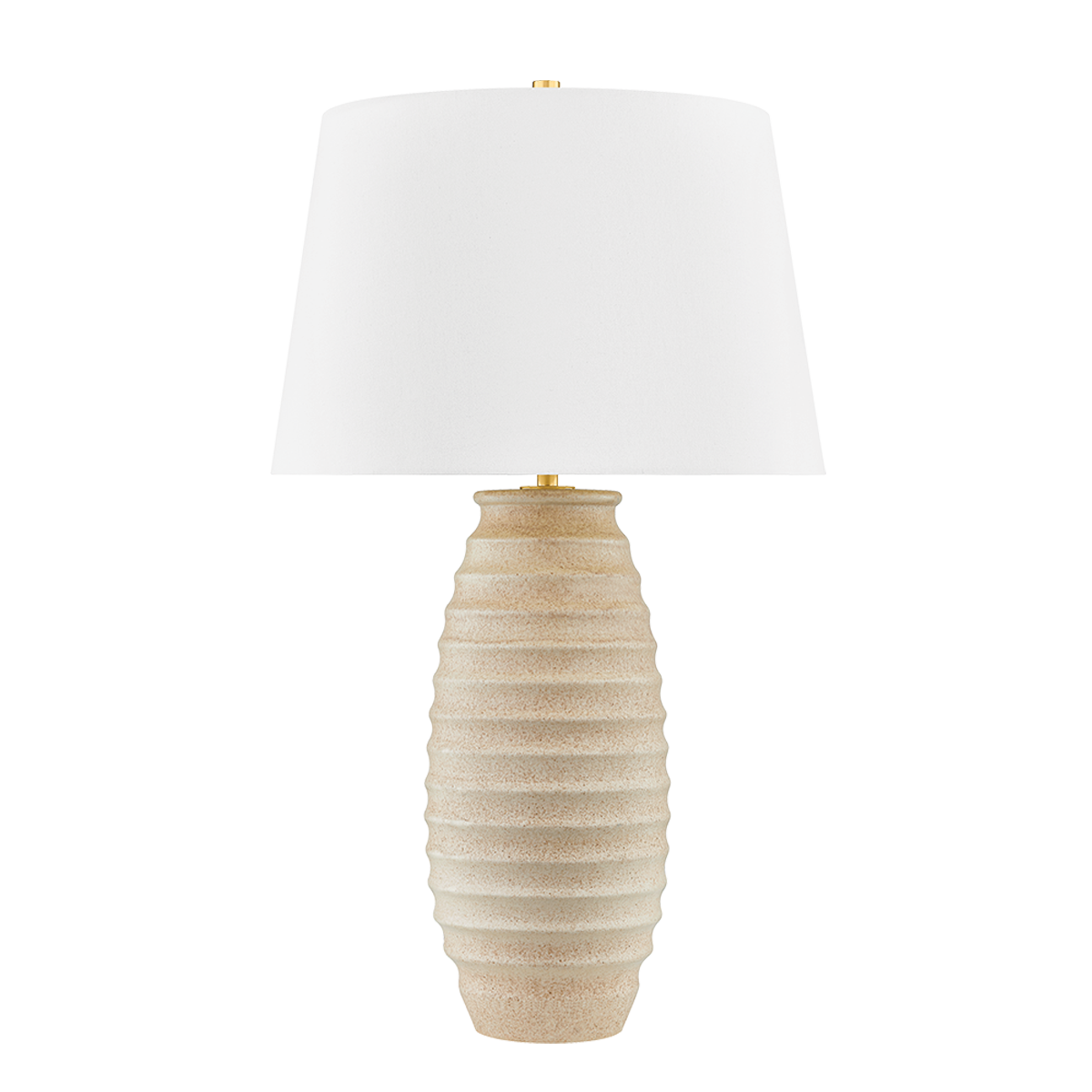 Hudson Valley Lighting Haddam Table Lamp-Aged Brass/Ceramic Textured Fawn