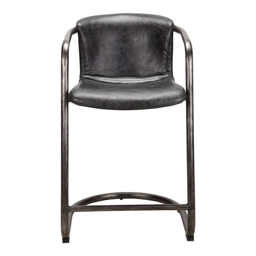 Moe's Home Collection - Freeman Counter Stool Onyx Black Leather -Set ...