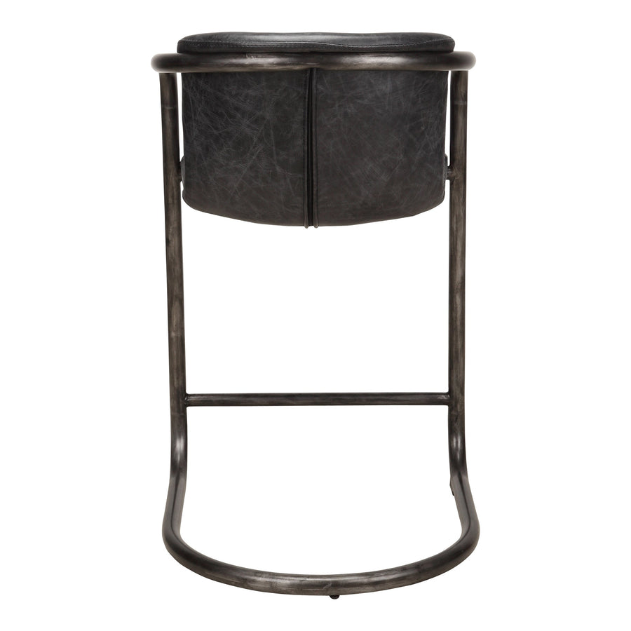 Moe's Home Collection - Freeman Counter Stool Onyx Black Leather -Set ...