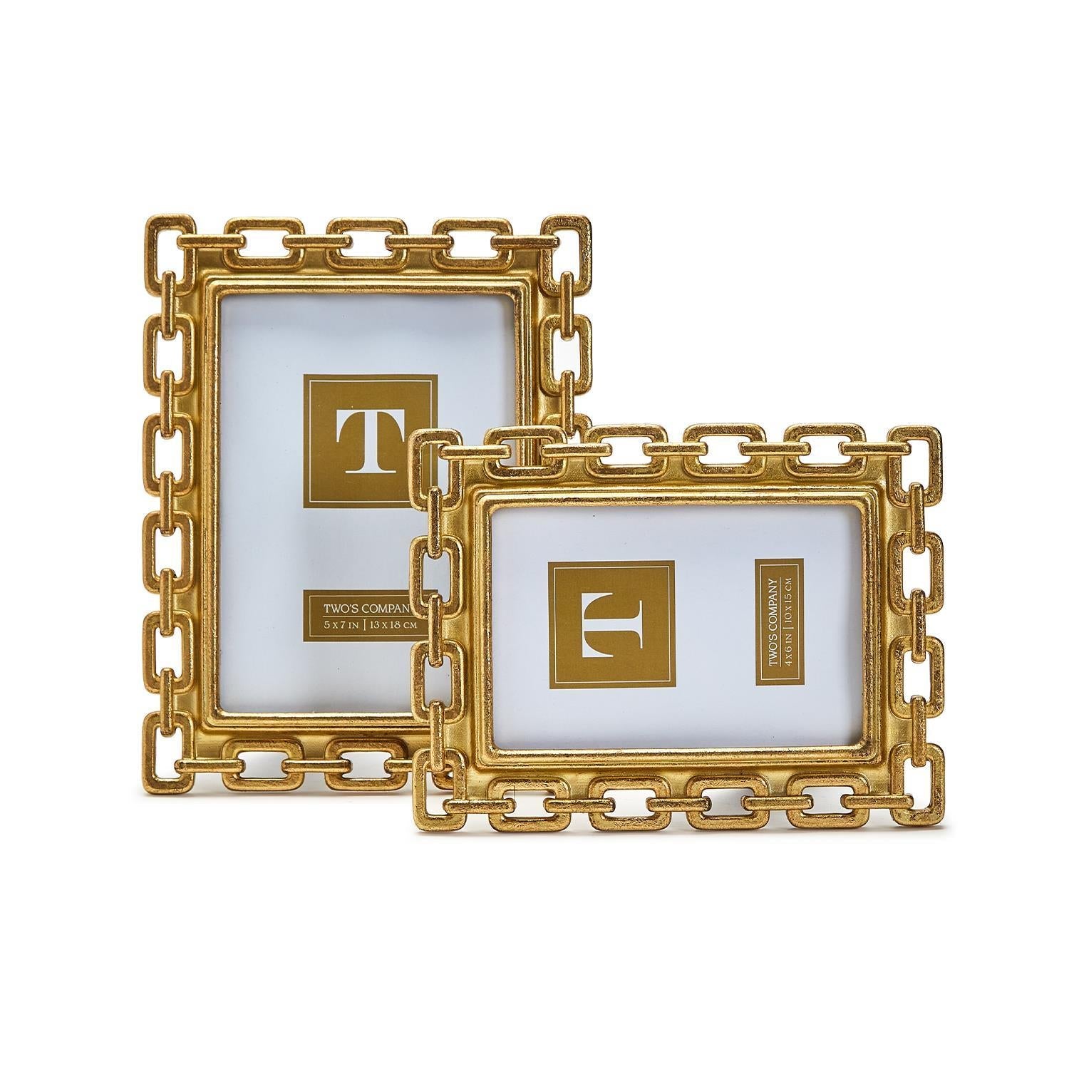 Two's Company Gold Chain S/2 Photo Frame – Decor Market