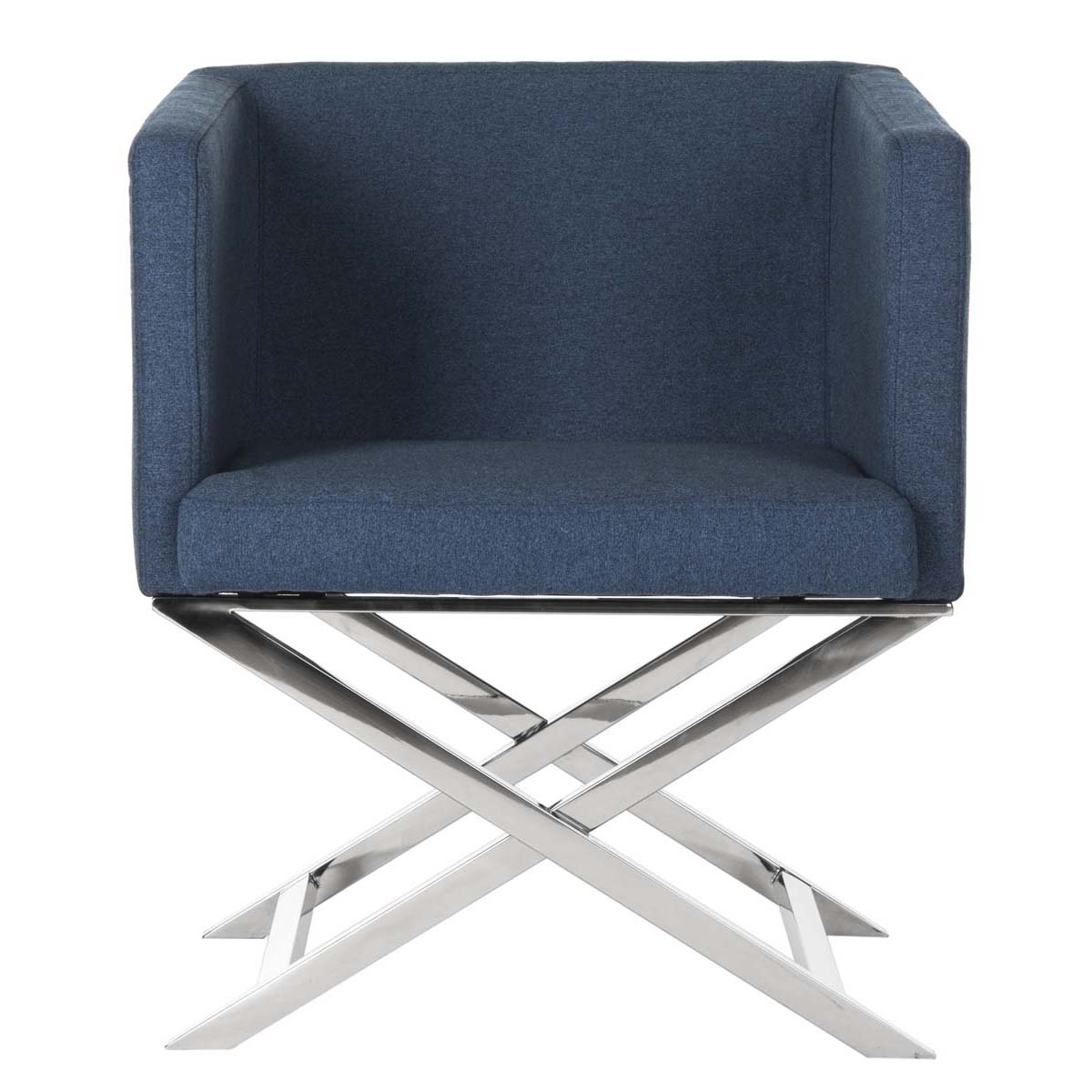 Safavieh Celine Chrome Cross Leg Chair , FOX2033