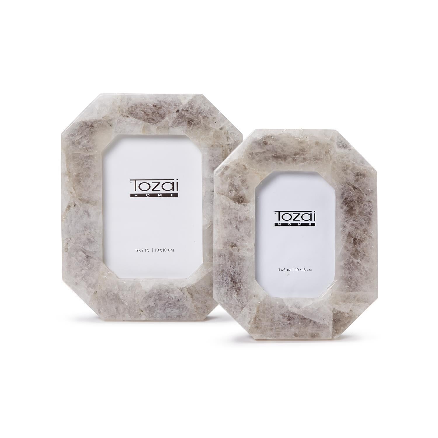 Two's Company S2 White Quartz Photo Frame
