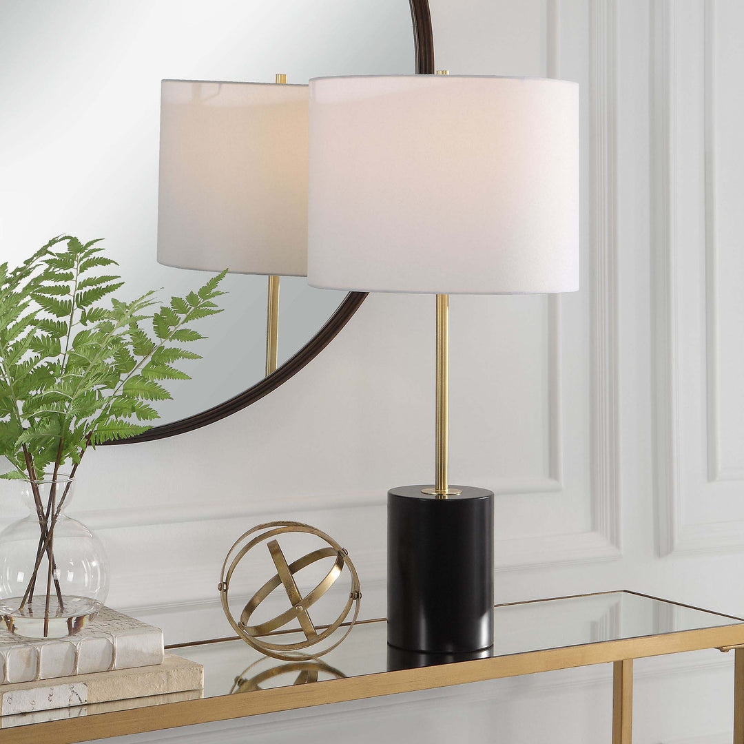 Decor Market Table Lamp Matte Black Metal Base