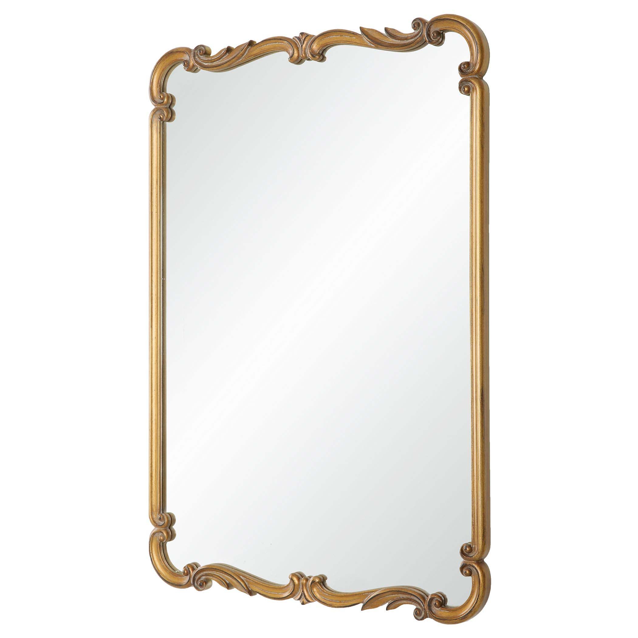 Antique Decor Market Mirror Rectangle Gold